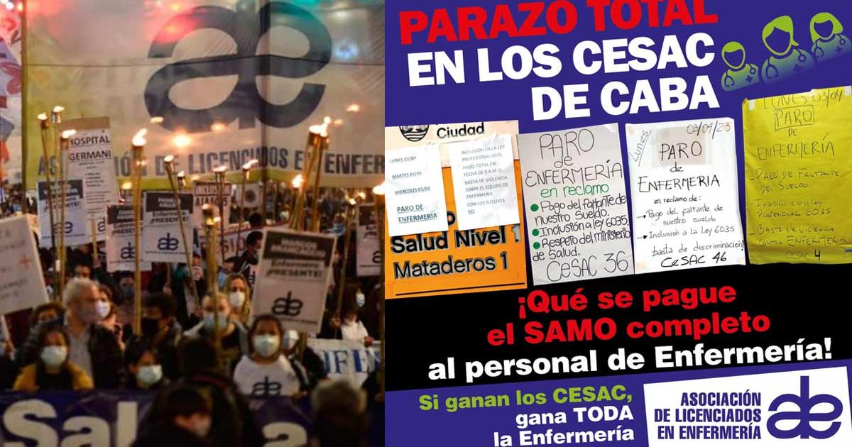 Continúan las medidas de fuerza de la Enfermería en los CESAC porteños ...